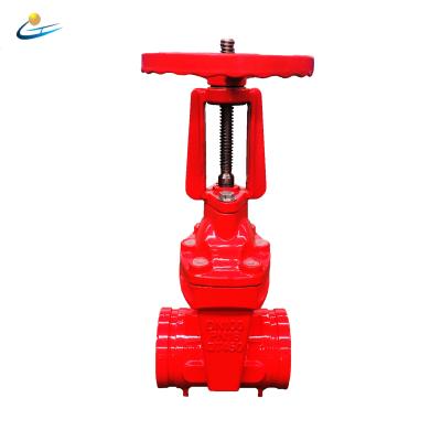 China DN100 Long Stem Gate Valve Red Rising Stem Valve PN10 Pressure for sale