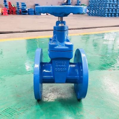 China Non Rising Stem Soft Seated Gate Valve Cast Iron Flange PN16 DN150 Sluice Gate Valve for sale