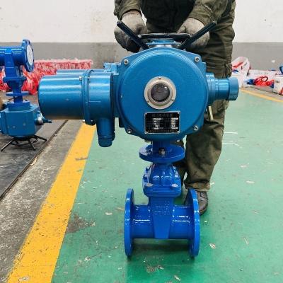 China Electric Gate Valve DN200 PN16 Cast Iron Flange End Connection Industrial for sale