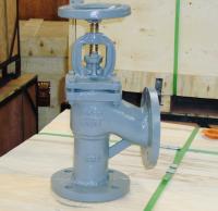 China Cast Iron DN200 PN16 Flanged Globe Valve Manual Operated Angle Type for Industrial Flow Control for sale