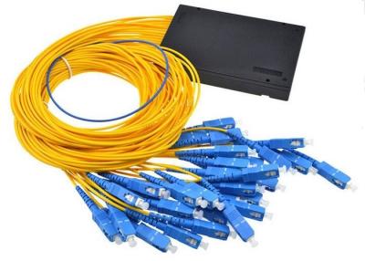 China Low PDL Stable 1X16 PLC Splitter , 900um Steel Tube Type Fiber Optic Coupler Splitter for sale