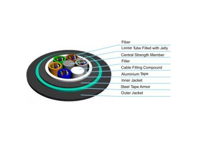 China GYTA53 Fiber Optic Cable Double Jacketed Stranded Loose Armored Fiber Cable for sale