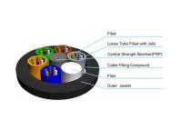 China 2 - 144 Fiber Optic Outdoor Cable Black Sheath Strength Member Fiber Optic Cable for sale