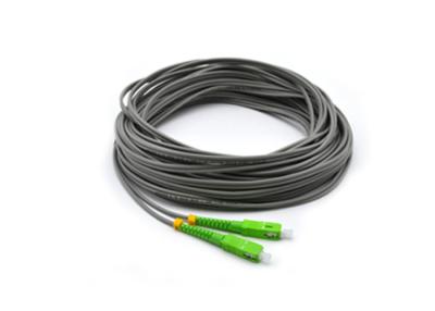 China 50 M SC / APC Optical Fiber Pigtail , Gray 2 Core Simplex Single Mode Pigtail for sale