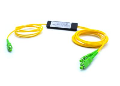 China 1550nm SC APC optical fiber splitter ABS Box Type 1m Fiber Lenght for sale