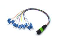 China SMA E2000 MPO Fiber Cable For CATV Networks , 12 Core White OM3 OM4 Patch Cord for sale