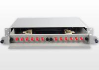 China Rack Mount Fiber Patch Panel 12 Port 19′′ 1U FC Adapter Singlemode Metal Alloy for sale