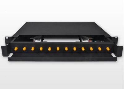 China Rack Mount Fiber Optic Patch Panel Drawer Type 19 Inch 12 Core For Broadband for sale