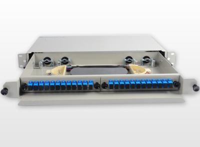 China SC / UPC Metal Fiber Rack Mount Patch Panel 24 Port 24 Core Fiber Distribution Unit for sale