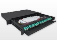 China Metal Frame 1U 24 Port Patch Panel , Multimode 48 Core Optical Patch Panel for sale
