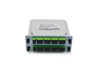 China Cassette Card Inserting Fiber Optic PLC Splitter 1x16 1X32 Modular design With Low PDL for sale