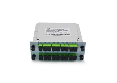 China Cassette Card Inserting Fiber Optic PLC Splitter 1x16 1X32 Modular design With Low PDL for sale