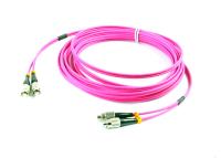 China OM4 Fiber Optic Patch Cord 50 / 125 LSZH Jacket 3.0mm Purple For Test Equipment for sale