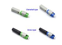 China Clamshell / Screw Fiber Optic Fast Connector Green 55mm For FTTH Drop Cables for sale