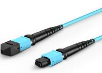 China 40G -QSFP Mould MPO Fiber Connector , 2M Multimode OM3 MPO Breakout Cable for sale
