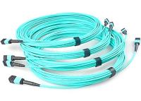 China MPO - MPO Patch Cord Female - Female MultiMode OM3 10G 24 Core Optical Fiber Cable for sale
