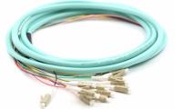 China 3 Meters Fiber Optic Pigtails Aqua OM2 / OM3 FC 12 Jacketed MM5010Gb For FTTH for sale