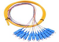 China Yellow SM Pigtail Fiber Optic Cable G652D Simplex 0.9 / 2.0mm LSZH For CATV Systems for sale