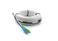 China 1 Fiber Singlemode 9/125 OS2, Metal Strength Member, LSZH Self-supporting FTTH Drop Cable GJYXCH for sale