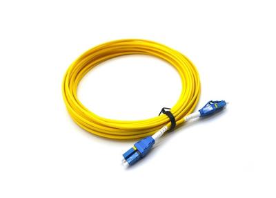 China PVC 3.0mm Fiber Optic Patch Cord LC UPC To LC UPC Uniboot Duplex OS2 Single Mode for sale