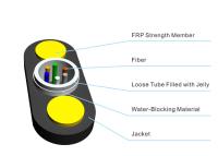 China Singlemode G652D G657A Fiber Optic Drop Cable Aerial Self Supporting 12 16 24 Core for sale