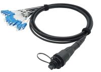 China IP 68 Waterproof ODVA MPO-SC FTTA Patch Cord 12 Fibers Breakout Cable for sale