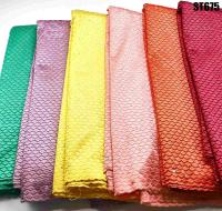 China Professional Manufacturer Good Price Mesh Lace Fabric Unique 100% Polyester Water Soluble Embroidered Rhinestone Net Mesh Fabric for sale
