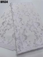 China Supplier Green Sequin Lace Fabric 2023 Hot Sale Golden Unique Mesh Fabric 100% Polyester Water Soluble Embroidered for sale