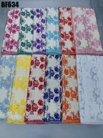 China Supplier Green Sequin Lace Fabric 2023 Hot Sale Golden Unique Mesh Fabric 100% Polyester Water Soluble Embroidered for sale
