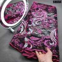 China Supoo HOH Sequins embroidered tulle polyester fabric lace floral for dress for sale