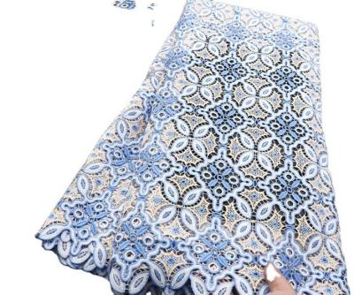 China Supoo Senegal High Quality Cord Guipure Lace Fabric Nigerian Water Soluble Lace Fabrics For Dress for sale