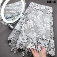 China Supoo Senegal High Quality Cord Guipure Lace Fabric Nigerian Water Soluble Lace Fabrics For Dress for sale