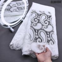 China Supoo Latest Senegal Lace Wholesale  African Pure White Milk Lace Fabric Cord Lace Fabric Water Soluble For Nigerian Dress for sale