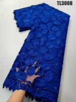 China Supoo wholesale 2022 tulle lace fabric senegal french lace party embroidery lace sequin fabric for dress for sale