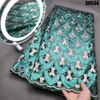 China Supoo High quality wedding fabric with sequins net embroidery sequins lace for evening birthday gown for sale