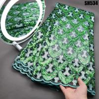 China Supoo High quality wedding fabric with sequins net embroidery sequins lace for evening birthday gown for sale