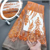 China Supoo 2022 Latest Wholesale Factory Price Sequins African Tulle  Lace Fabric for Senegal Party Wedding Women Dress for sale