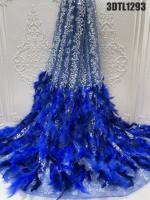 China Supoo Sequins Beaded lace Feather 3d Lace Top quality lace fabric for sale