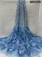 China Supoo Sequins Beaded lace Feather 3d Lace Top quality lace fabric for sale