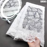 China Supoo Gold Burnt Orange African Bridal Wedding Sequin Mesh Embroidery Tulle Lace Fabric for sale