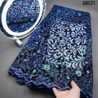 China Supoo Wholesale Factory Price Direct Sales French Lace Fabric Embroidery with Sequins Velvet Multi Color Mesh Fabric Embroidered for sale