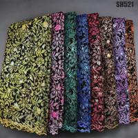 China Supoo Wholesale Factory Price Direct Sales French Lace Fabric Embroidery with Sequins Velvet Multi Color Mesh Fabric Embroidered for sale