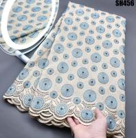 China Supoo 2022  Beautiful rhinestones Senegal fabric Austrian embroidery designs Swiss cotton voile lace African cotton dry lace for sale