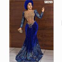 China Supoo New design High Quality Royal blue Velvet lace Sequence Velvet Lace Fabric For African Senegalese and Nigerian Wedding for sale