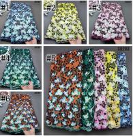 China Supoo 2021 Latest fashion Senegalese Lace Fabrics Colorful Embroidered Velvet Lace For Ghana and Kano Dresses for sale