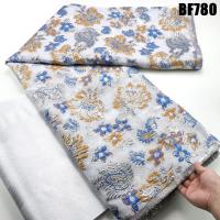 China Latest African Brocade Fabric Jacquard Damask Design Brocade Jacquard Fabric High Quality For Party Wedding Dress for sale