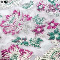 China 100% Polyester Brocade Jacquard Fabric for African Brocade Fabric Party Wedding Dress for sale