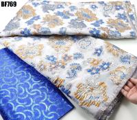 China 100% Polyester Brocade Jacquard Fabric for African Brocade Fabric Party Wedding Dress for sale