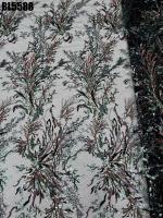 China Luxury ladys dress black handmade beaded bridal handmade bead fabric Bead lace material women wedding dresses for sale
