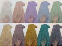 China Turkey high quality luxury bridal heavy handmade beads lace for dress sky blue sequins fabric for sale